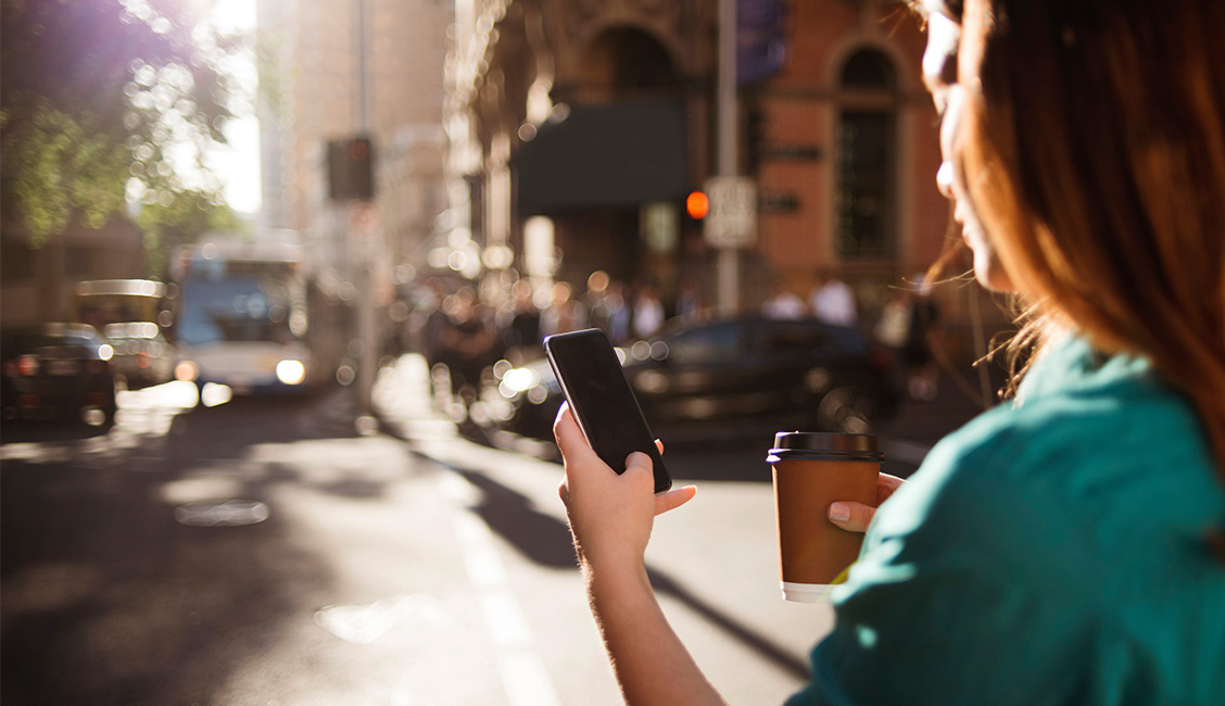 Fast Woman Walking On Street