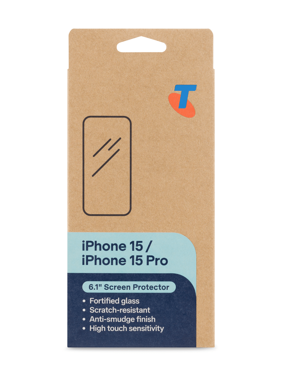 Buy iPhone 15/15 Pro Tempered Glass Protector - Telstra