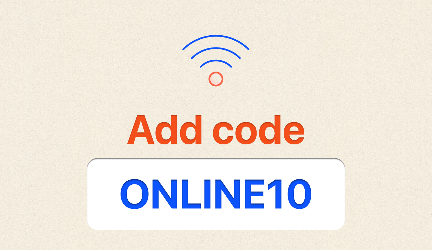 Text over image; Add code ONLINE10